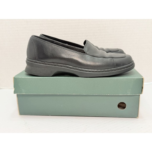 Clarks | Shoes | Clarks Springers Womens Black Leather Apron Toe Penny ...